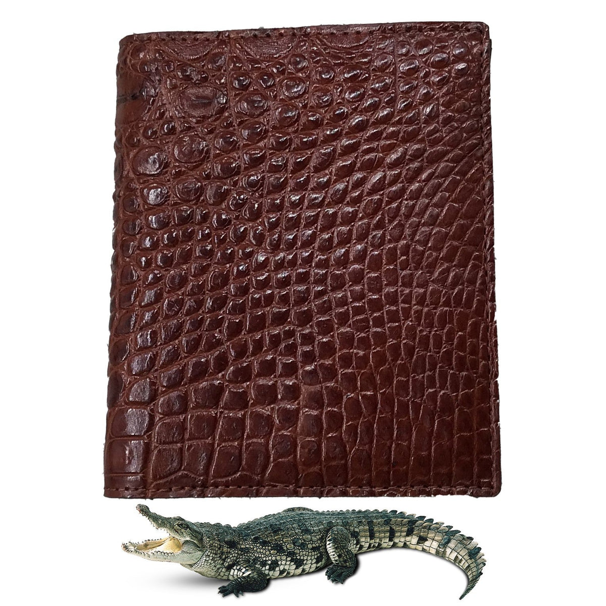 Best Genuine Men Brown Leather Alligator Bifold Wallet RFID Blocking ...