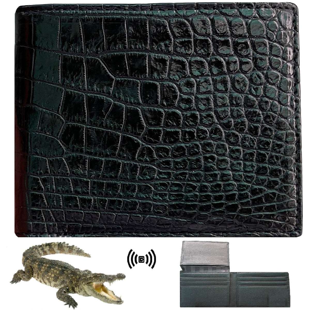 Genuine Black Alligator Leather Bifold Wallet For Men – Vinacreations