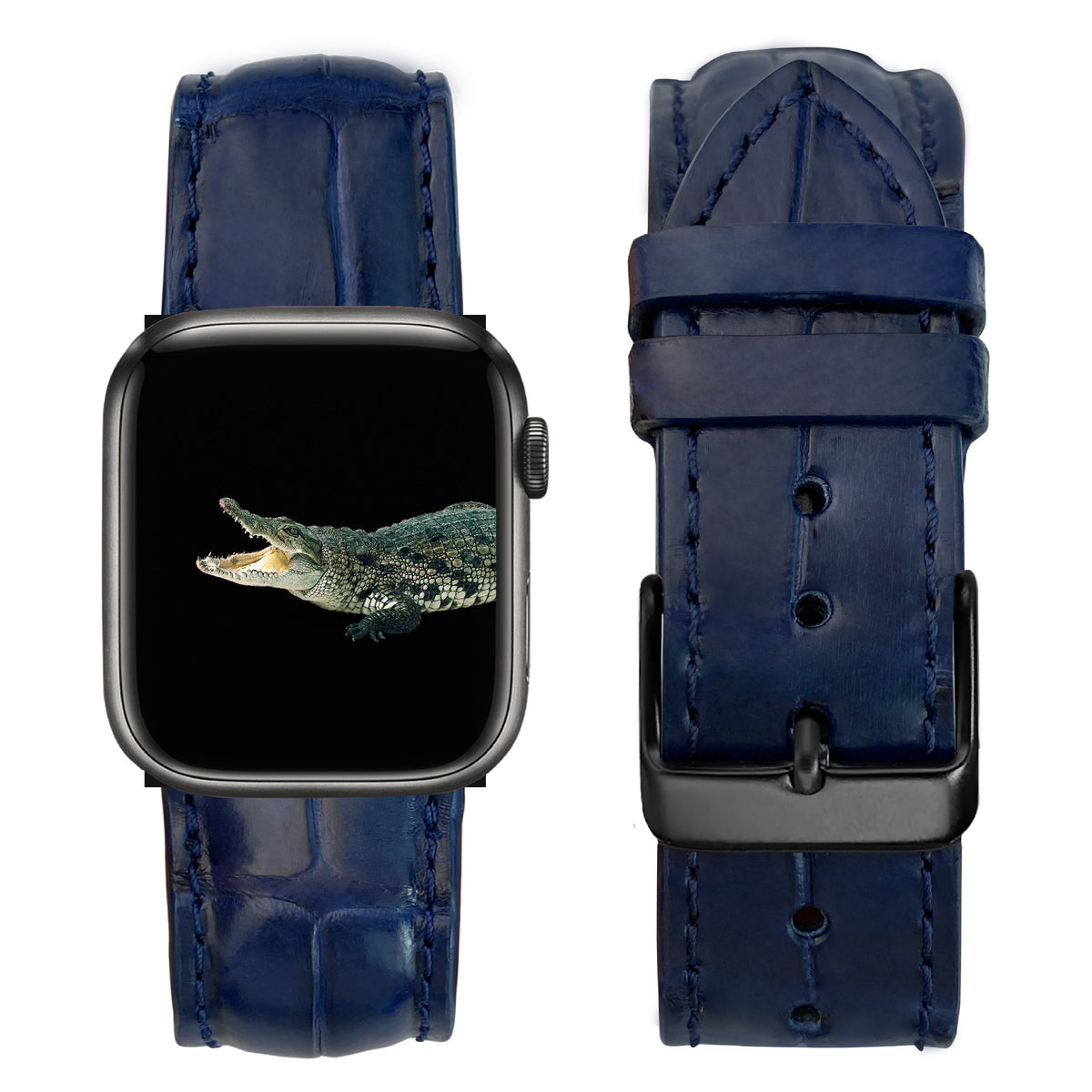 Navy Blue Alligator Apple Watch Band size 38mm / 40mm ; 42mm / 44mm for ...